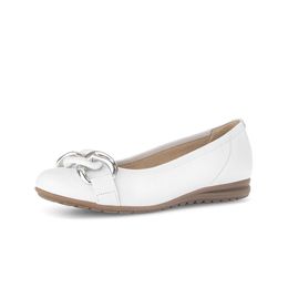 Ballerina Gabor "Sportliche Ballerina", Damen, Gr. 37, wei&szlig;, Schuhe Ballerina