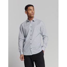 Langarmhemd NO EXCESS "NO EXCESS Bedrucktes hemd", Herren, Gr. M, Normalgr&ouml;&szlig;en, blau (azur), 97% Baumwolle, 3% Elasthan, regular fit, Hemden