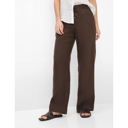 Culotte Brax "Style FARINA", Damen, Gr. 40L80, Langgr&ouml;&szlig;en, coffee, Web, 100% Leinen, Hosen Culotte