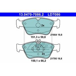 ATE Bremsensatz, Scheibenbremse Bremsensatz-Vorn und Hinten SG00000DD5 Vorderachse bel&uuml;ftet 288mm 25mm f&uuml;r Mercedes Chrysler