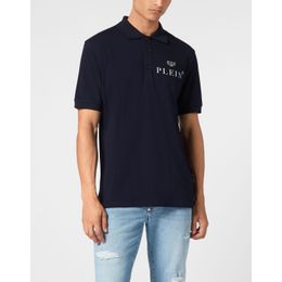 Philipp Plein Herren Poloshirt "Iconic Plein", blau, Gr. S, Obermaterial: 100% Baumwolle, Shirts