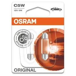Osram Original C5W 12V 5W 36mm Doppelblister 6418-2BL Gl&uuml;hlampe, T&uuml;rleuchte,Gl&uuml;hlampe, T&uuml;rsicherungsleuchte,Gl&uuml;hlampe, Kennzeichenleuchte,Gl&uuml;hlampe, K
