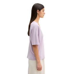 Marc O'Polo MARC O'POLO Damen T-Shirt "mit angeschnittenen &Auml;rmeln", lila, Basic, Gr. S, unifarben, Obermaterial: 67% Lyocell, 33% Baumwolle, Shirts