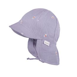 MaxiMo Jungen Schirmm&uuml;tzeflieder, margerite, Gr. 47, unifarben, Web, Baumwolle, M&uuml;tzen, graumeliert, Auto-Stickerei, Musselin, zum Binden