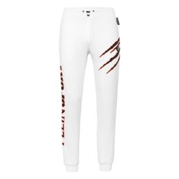 Plein Sport Herren Jogginghose "Scratch", wei&szlig;, Gr. XXXL, Obermaterial: 88% Baumwolle, 12% Polyester, Hosen