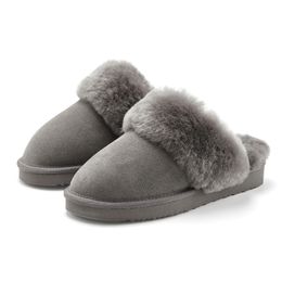 Damen Pantolette "Pantoffeln, Clogs, Schlappen, Hausschuh", VIVANCE DREAMS BY LASCANA, Gr. 38, grau, Obermaterial: 100% Rindsleder. Decksohle: 100%