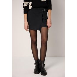 Damen Minirockschwarz, Gr. 36, STREET ONE STUDIO, unifarben, Web, 70% Polyester, 15% Baumwolle, 15% Modal, R&ouml;cke, in Wickel-Optik