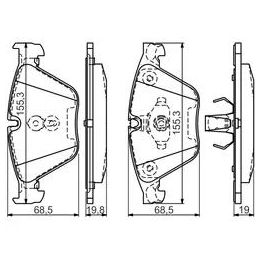 Bosch Bremsbelagsatz, Scheibenbremse 0 986 494 549 vorne rechts links f&uuml;r BMW 34116850885 34116775314