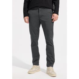 Street One MEN Herren Chinohoseindustrial grau, Gr. 34, unifarben, Web, 98% Baumwolle, 2% Elasthan, Hosen, Middle Waist