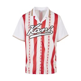Karl Kani Herren T-Shirt "Karl Kani Herren KM222-002-1 Varsity Block Stripe Baseball Shirt"rot, Gr. M, gestreift, 100% Polyester, Shirts