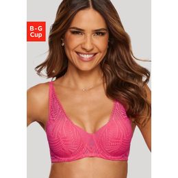 Schalen-BH s.Oliver "Clemence", Damen, Gr. 75, Cup D, orange (koralle), Spitze, Obermaterial: 51% Polyamid, 41% Polyester, 8% Elasthan, BHs Schalen-BH, mit modischer Spitze in High-Apex Schnittform, Dessous