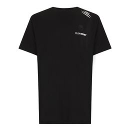 Plein Sport Herren T-Shirt "Scratch"02, schwarz, Gr. L, Obermaterial: 47% Baumwolle, 47% Modal, 6% Elasthan, Shirts