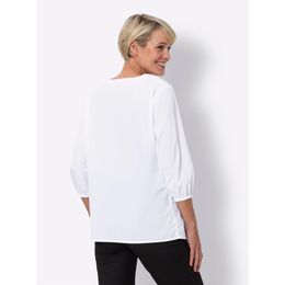 Classic Basics Damen Schlupfbluse, wei&szlig;, Gr. 54, unifarben, 100% Polyester, Blusen