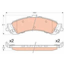 TRW Bremsbelagsatz, Scheibenbremse GDB4454 hinten rechts links f&uuml;r CHEVROLET 18044202