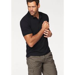 MAN'S WORLD MAN'S WORLD Herren Poloshirt, schwarz, Basic, Gr. 56, unifarben, Piqu&eacute;, Obermaterial: 100% Baumwolle, Shirts, Kurzarm, lockere Passform, unifarben