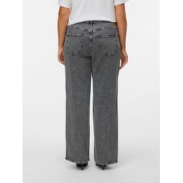Vero Moda CURVE Damen High-waist-Jeans "VMCTESSA HR WIDE J RA206 GA CUR NOOS", blau, Gr. 54, unifarben, Denim/Jeans, Obermaterial: 99% Baumwolle, 1%