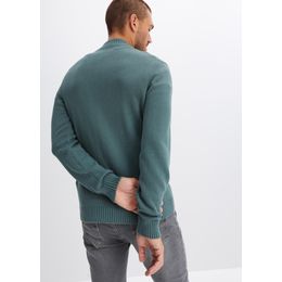 bonprix Herren Strickjacke "Feinstrickjacke aus reiner Baumwolle", gr&uuml;n, Gr. 48, Obermaterial: 100% Baumwolle, Strickjacken, Regular fit, Feinstrick,