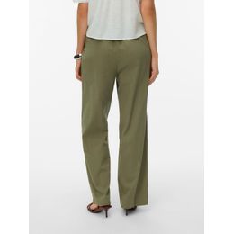 V&eacute;ro Moda VERO MODA Damen Schlupfhose "VMCAIA MW WIDE PANT WVN NOOS", gr&uuml;n, Gr. S, unifarben, Web, Obermaterial: 90% Baumwolle, 10% Leinen, Hosen,