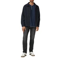 s.Oliver Herren Henleyshirt, blau, Gr. S, unifarben mit Farbeinsatz, Jersey, Obermaterial: 55% Baumwolle, 45% Polyester, Shirts, mit Kontrast-Details
