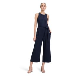 Vera Mont Damen 7/8-Overall "Damen mit Bindeg&uuml;rtel", blau, Gr. 44, Stoff, Obermaterial: 95% Polyester, 5% Elasthan. Futter: 100% Polyester, Overalls