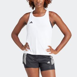 Damen Lauftop "ADIZERO ESSENTIALS RUNNING", wei&szlig;, Gr. XS, adidas Performance, Obermaterial: 100% Polyester, Tops