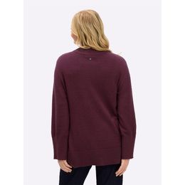 sheego Damen Strickpullover "Pullover"bordeaux, burgund, meliert, Gr. 48, meliert, unifarben, 50% Viskose, 28% Polyester, 22% Polyamid, Pullover