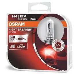 Osram NIGHT BREAKER&reg; SILVER H4 Duobox 64193NBS-2HB Gl&uuml;hlampe, Fernscheinwerfer,Gl&uuml;hlampe, Nebelscheinwerfer,Gl&uuml;hlampe, Hauptscheinwerfer 12V