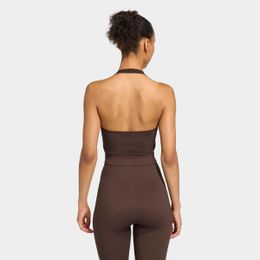 Damen Tanktop "WORKOUT ESSENTIALS KNIT NECKHOLDER", braun, Gr. XS, adidas Performance, Obermaterial: 92% Polyamid, 8% Elasthan, Tops