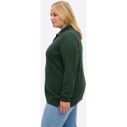 sheego Damen Rollkragenpullover "Pullover"moos, Gr. 48, unifarben, 50% Baumwolle, 50% Polyacryl, Pullover