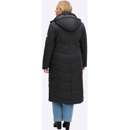 sheego Damen Steppmantel, schwarz, Gr. 52, 90% Polyester, 10% Elasthan, Wattierung:100% Polyester, M&auml;ntel