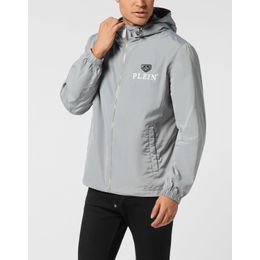 Philipp Plein Herren Windbreaker "Windbreaker"10, grau, Gr. L, Obermaterial: 100% Polyester. Futter: 100% Polyester, Jacken