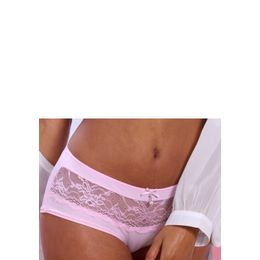Lascana Damen Panty "Nina", Gr. 40, rosa, Obermaterial: 80% Polyamid, 20% Elasthan, Unterhosen, mit transparenter Spitze vorne, als Dessous-Set