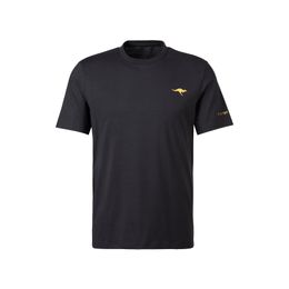 Kangaroos Herren T-Shirt, grau, Basic, Gr. M, unifarben, Single Jersey, Obermaterial: 100% Baumwolle, Shirts, mit Kangaroos Print auf der Brust
