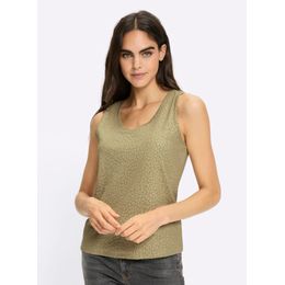 Heine Damen Shirttopschilf, bedruckt, Gr. 42, bedruckt, gemustert, mehrfarbig, 95% Baumwolle, 5% Elasthan, Tops