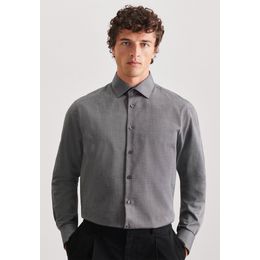 Seidensticker Herren Businesshemd "Schwarze Rose", grau, Gr. 38, unifarben, 100% Baumwolle, Hemden, Shaped 1/1 Extra lang Kentkragen Uni