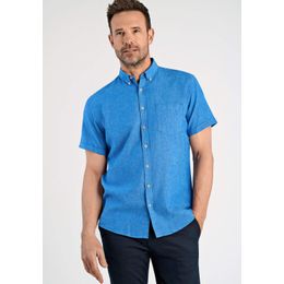 JACK'S INN 54 JACK&rsquo;S Herren Leinenhemd "Leinenhemd (Kurzarm) Regular Fit", blau, Gr. XL, Obermaterial: 55% Leinen, 45% Baumwolle, Hemden
