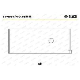 GLYCO Pleuellager 71-4194/4 0.75mm f&uuml;r MITSUBISHI HYUNDAI KIA