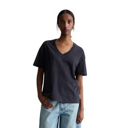 Marc O'Polo V-Shirt MARC O'POLO DENIM, Damen, Gr. S, blau depths, Jersey, Obermaterial: 100% Baumwolle, regular fit, V-Ausschnitt, Shirts, regular aus Baumwoll-Single-Jersey