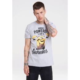 logoshirt Herren T-Shirt "Minions", grau, Gr. M, bedruckt, meliert, 95% Baumwolle, 5% Viskose, Shirts, mit lizenziertem Originaldesign