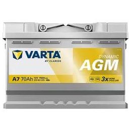 Varta Starterbatterie DYNAMIC AGM 12 V, 70 Ah, 760 A 570901076K262 12V 70Ah 760A f&uuml;r VW PEUGEOT LAND ROVER LAMBORGHINI AUDI TOYOTA GAC DAF MERCEDES-BE