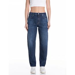 Replay Damen High-waist-Jeans "KEIDA", blau, Gr. 28, Denim/Jeans, Obermaterial: 99% Baumwolle, 1% Elasthan, Jeans, im Balloon Fit