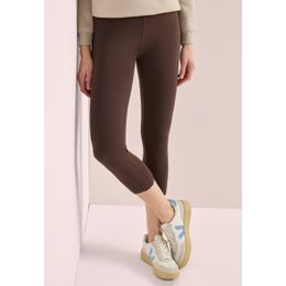 Leggings Cecil, Damen, Gr. L (42), macchiato braun, Web, 95% Baumwolle, 5% Elasthan, unifarben, skinny fit lang, Hosen Leggings, aus Baumwolle mit Stretchanteil