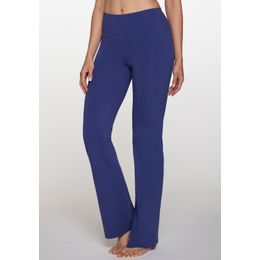active by Lascana LASCANA ACTIVE Damen Jazzpants, Gr. 36, blau, Single Jersey, Obermaterial: 95% Baumwolle, 5% Elasthan, unifarben, Basic, Hosen, mit breitem B&uuml;ndchen
