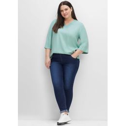 sheego Damen Jeansjeggings, blau, Gr. 52, unifarben, 76% Baumwolle, 22% Polyester, 2% Elasthan, Jeans