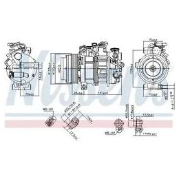 NISSENS Kompressor, Klimaanlage 890717 12V f&uuml;r MERCEDES-BENZ A0008305301 A0008304002 A0008303002