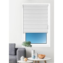 Doppelrollo Kutti, B:120cm H:160cm, wei&szlig;, Polyester, Rollos, "Sola", DUO-Rollo, Fixma&szlig;, mit Klemmtr&auml;ger, blickdicht, Sichtschutz