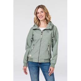 Ragwear Damen Funktionsjacke "NUGGIE OMBRE O", gr&uuml;n, Gr. XL, kontrastfarbene Details, unifarben, Web, Obermaterial: 100% Polyester. Futter: 100%