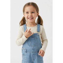 name it M&auml;dchen Langarmshirt "NMFKAB LS TOP NOOS", beige, Gr. 110, meliert, unifarben, Feinripp, Obermaterial: 57% Baumwolle, 38% Modal, 5% Elasthan,