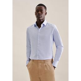 Seidensticker Herren Businesshemd "Schwarze Rose", blau, Gr. 38, unifarben, 100% Baumwolle, Hemden, Slim 1/1 Extra lang Kentkragen Uni