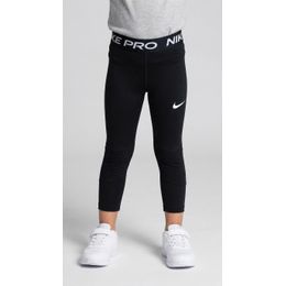 Nike Sportswear M&auml;dchen Leggings "NKG NIKE PRO LEGGING", schwarz, Gr. 104, kontrastfarbene Details, unifarben, Jersey, Obermaterial: 83% Polyester,